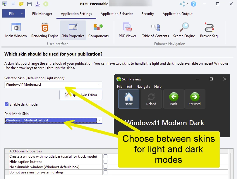 Customizable Ebook Interface And Skins With HTML Executable - HTML Executable