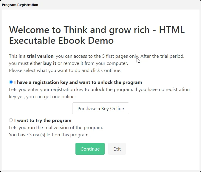 Ebook Protection With Online Activation - HTML Executable